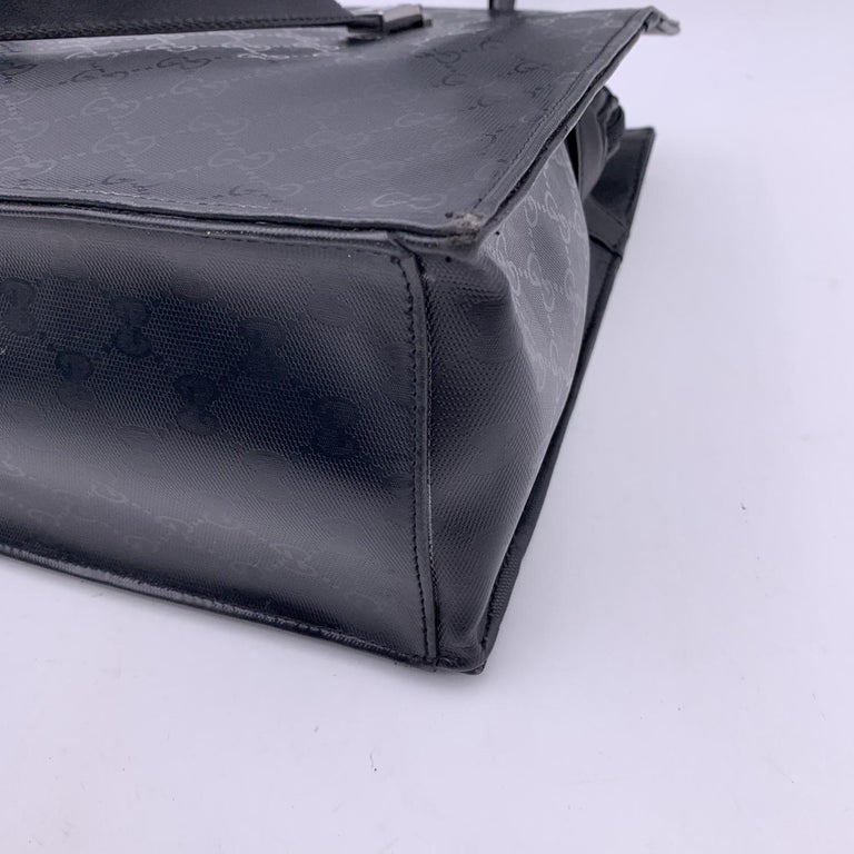Gucci Black Vinyl Monogram Guccissima Canvas Tote Shoulder Bag For Sale ...