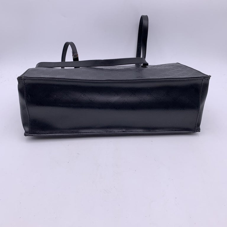 Gucci Black Vinyl Monogram Guccissima Canvas Tote Shoulder Bag For Sale ...
