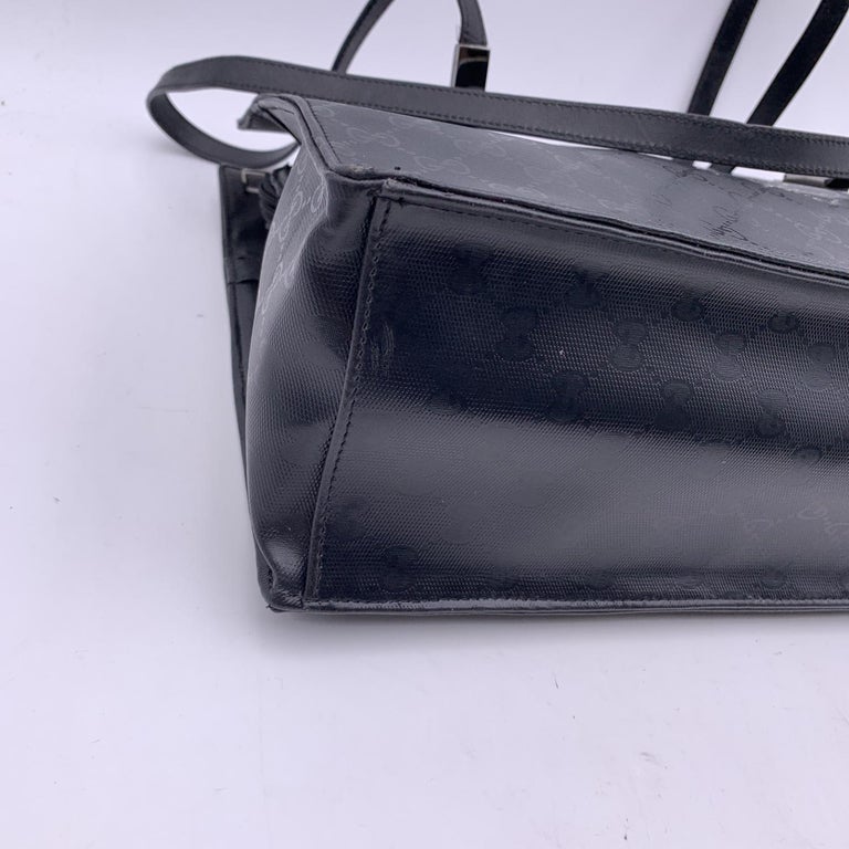 Gucci Black Vinyl Monogram Guccissima Canvas Tote Shoulder Bag For Sale ...