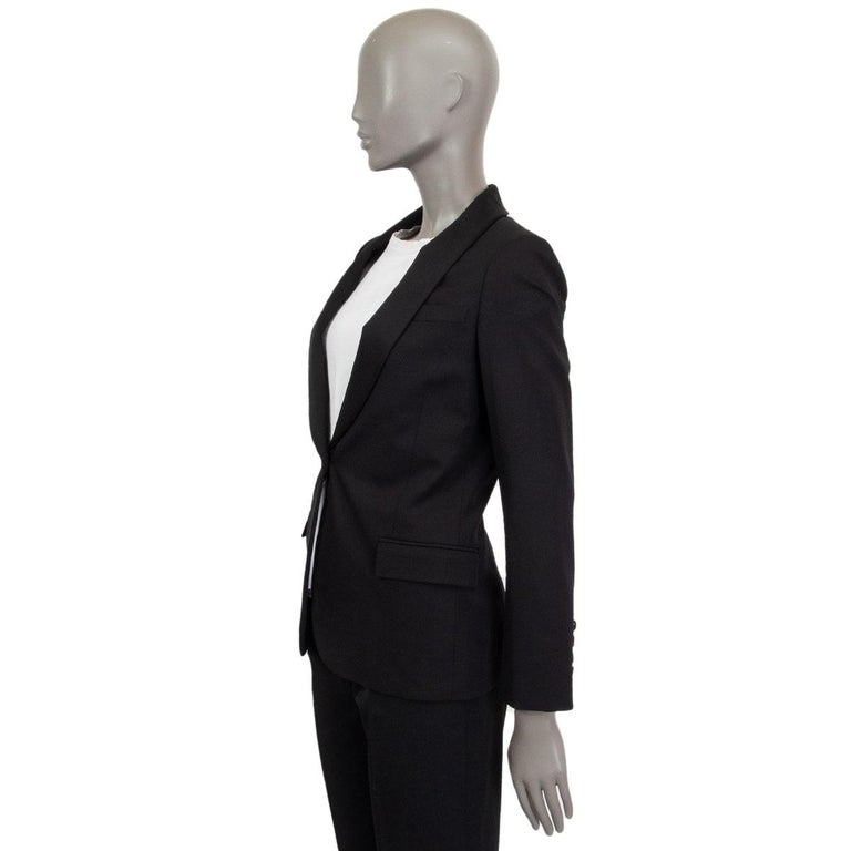 GUCCI black wool and silk TUXEDO Blazer Jacket 42 M For Sale at 1stDibs