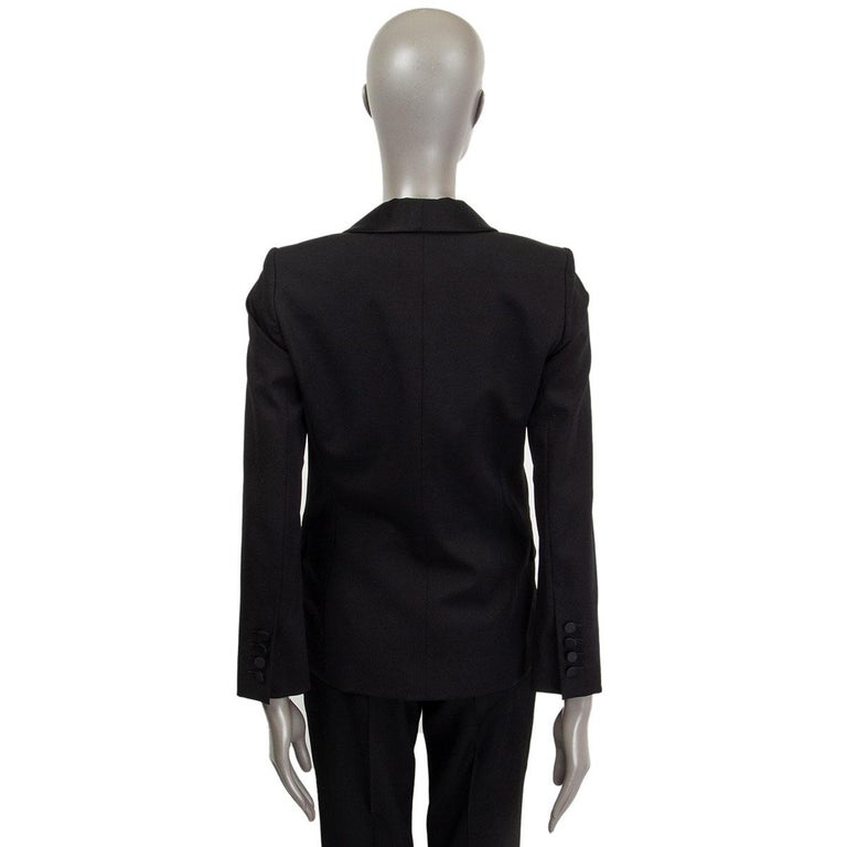 GUCCI black wool and silk TUXEDO Blazer Jacket 42 M For Sale at 1stDibs