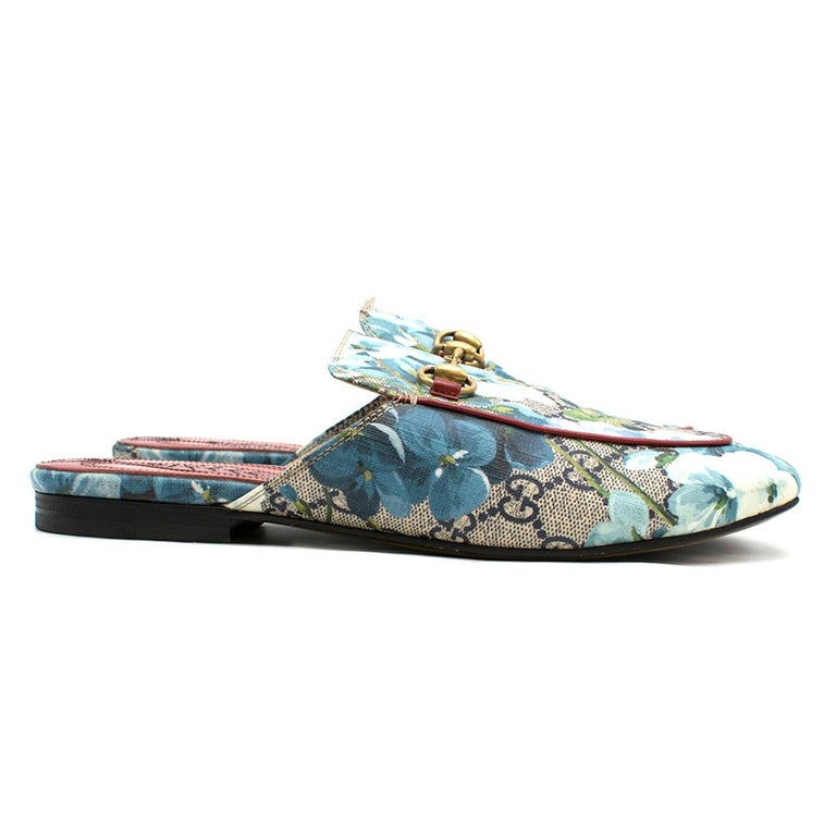 Gucci Blooms Monogram Princetown Slides IT 37 at 1stDibs