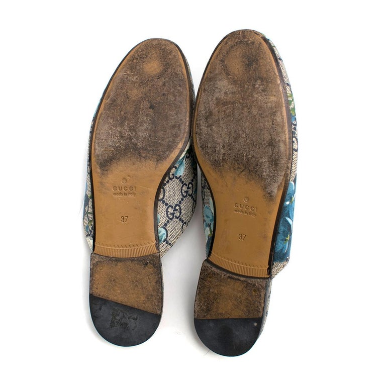 Gucci Blooms Monogram Princetown Slides IT 37 at 1stDibs