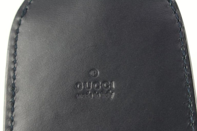 Gucci Blooms Navy Blue Leather Name Tag Clochette Bag Charm 54gz55s For ...