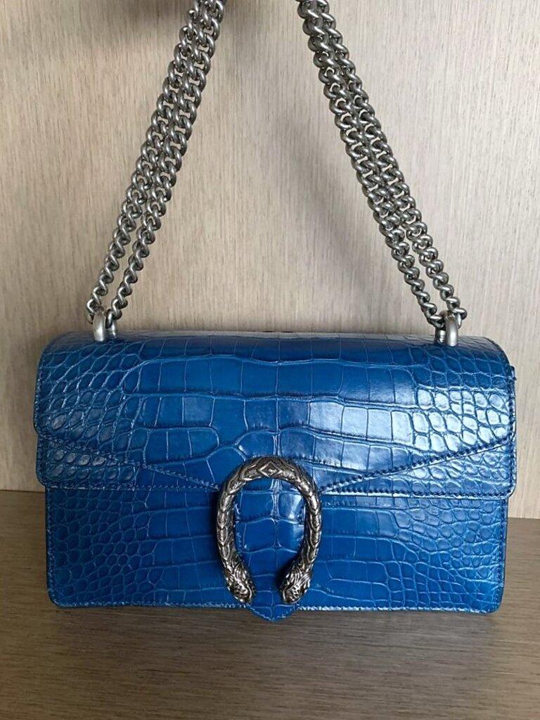 Gucci Blue Crocodile Dyonisus Bag at 1stDibs
