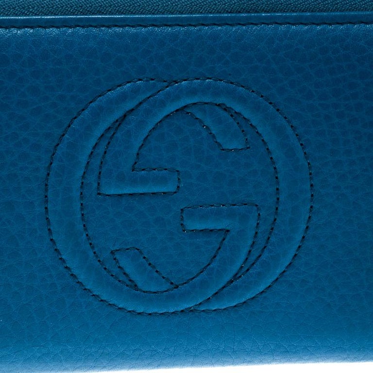 Gucci Blue Leather Soho Zip Around Wallet For Sale at 1stDibs | gucci ...