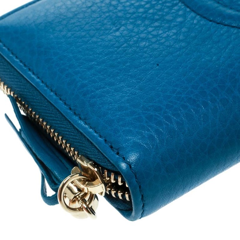 Gucci Blue Leather Soho Zip Around Wallet For Sale at 1stDibs | gucci ...