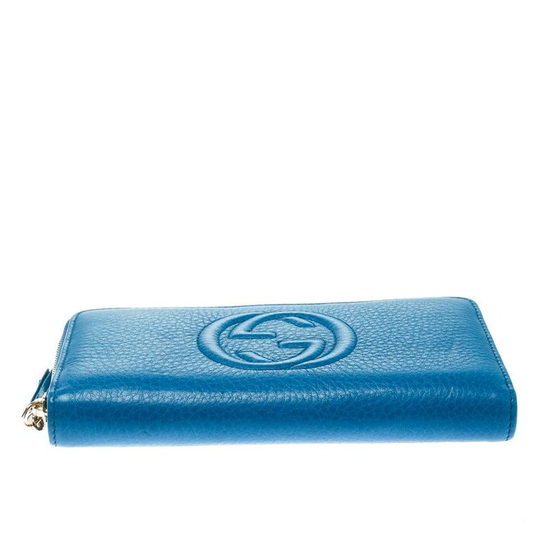 Gucci Blue Leather Soho Zip Around Wallet For Sale at 1stDibs | gucci ...