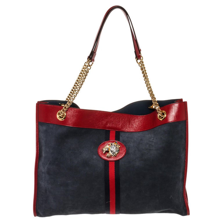 Gucci Blue Suede Rajah Large Tote For Sale at 1stDibs
