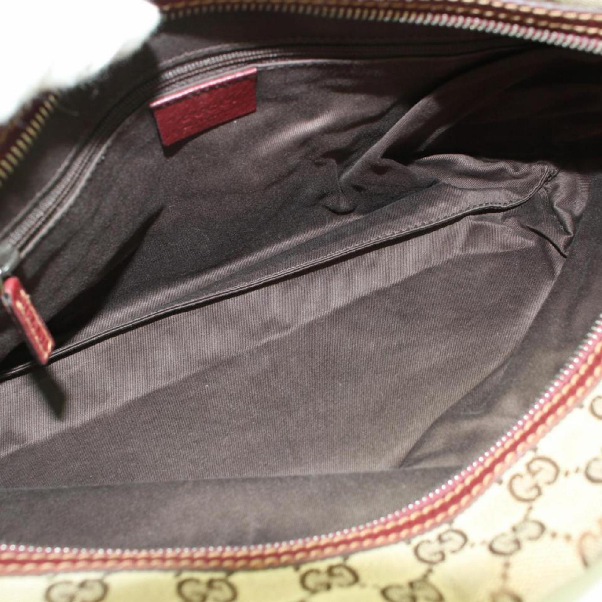 Gucci Boston Burgundy Monogram Gg 869728 Brown Canvas Satchel For Sale ...