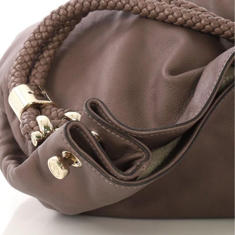 Gucci Braided Handle Shoulder Bag Leather Large at 1stDibs | gucci ...