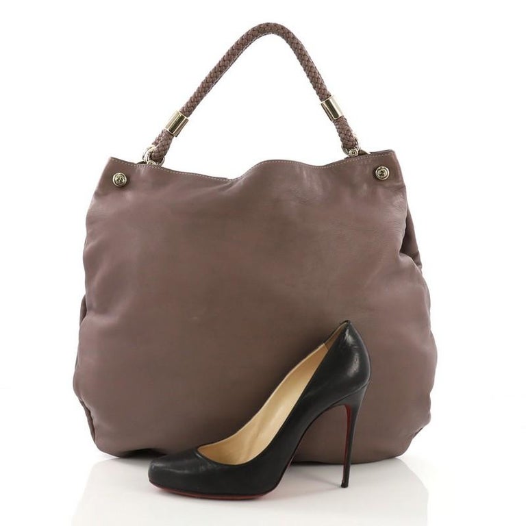 Gucci Braided Handle Shoulder Bag Leather Large at 1stDibs | gucci ...