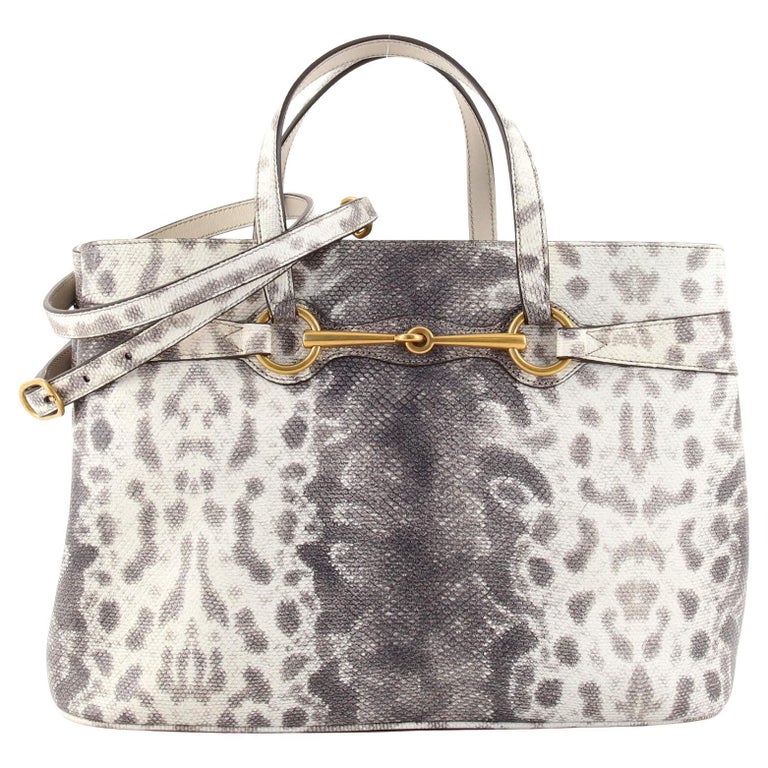 Gucci Bright Bit Convertible Tote Python Embossed Leather Medium For ...
