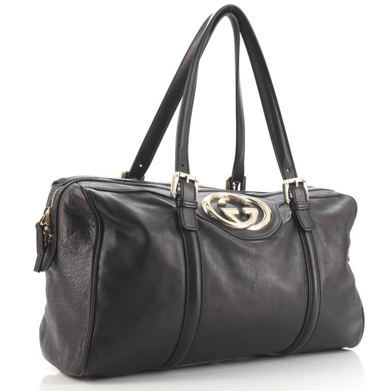 Gucci Britt Boston Duffle Bag Leather Large at 1stDibs