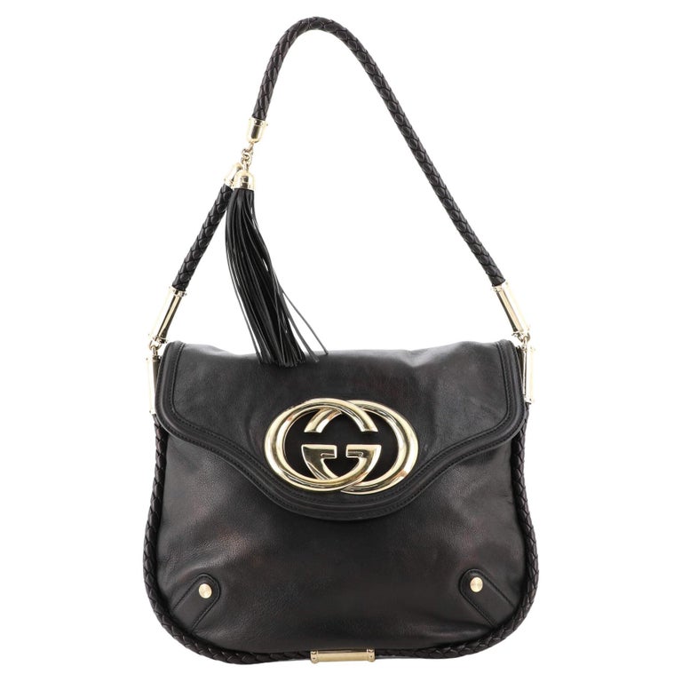 Gucci Britt Tassel Flap Bag Leather Medium at 1stDibs