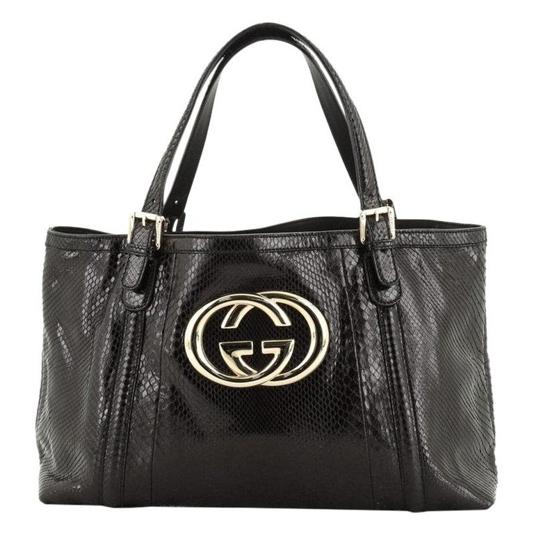 Gucci Britt Tote Python Medium at 1stDibs