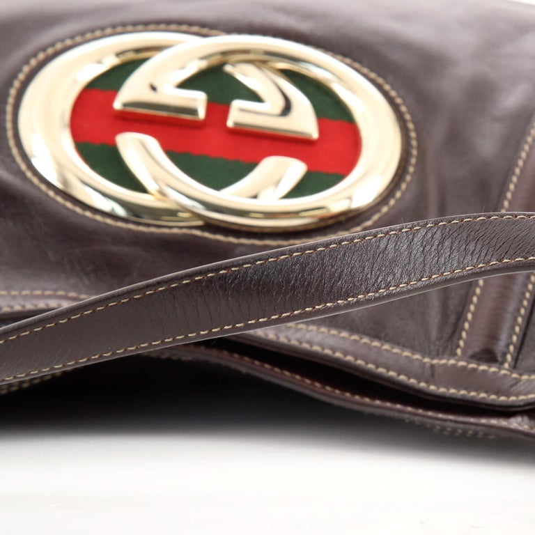 Gucci Britt Web Hobo Leather Medium at 1stDibs