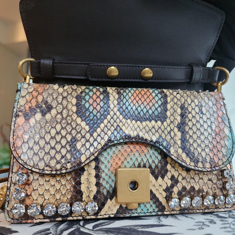 GUCCI Broadway Bee Python Skin Mini For Sale at 1stDibs