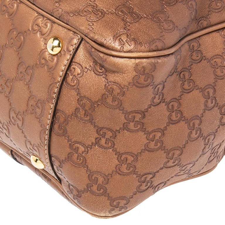 Gucci Bronze Guccissima Leather Large GG Twins Tote at 1stDibs