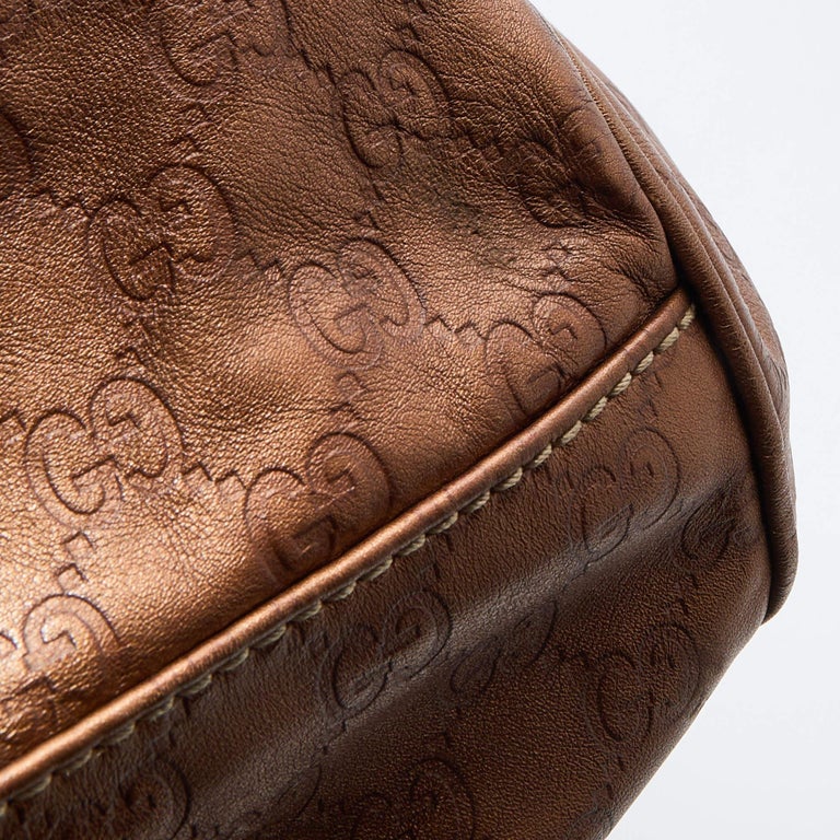 Gucci Bronze Guccissima Leather Medium Sukey Satchel For Sale at 1stDibs