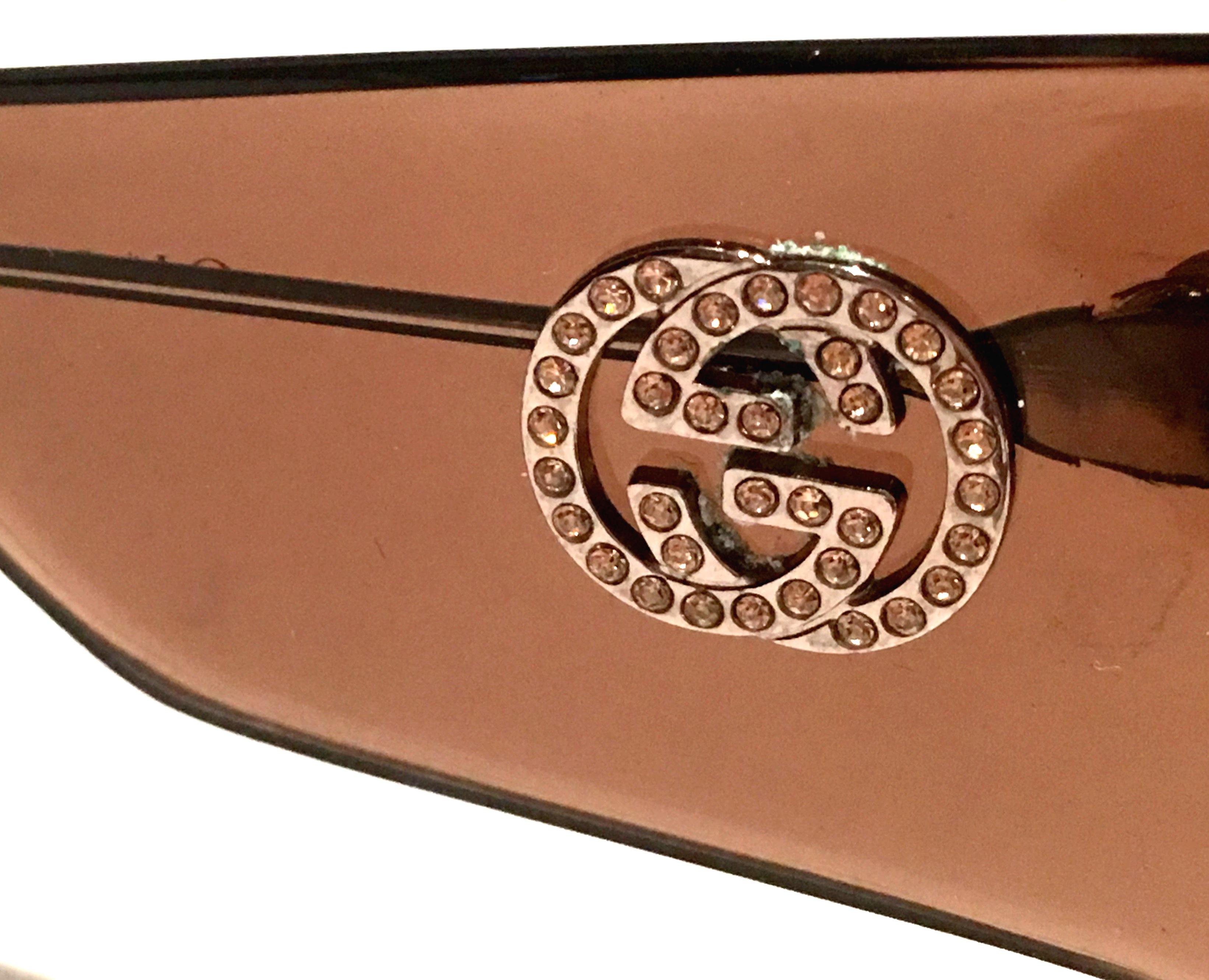 Gucci Brown and Gold "GG" Crystal Logo Sunglasses at 1stDibs | gucci ...
