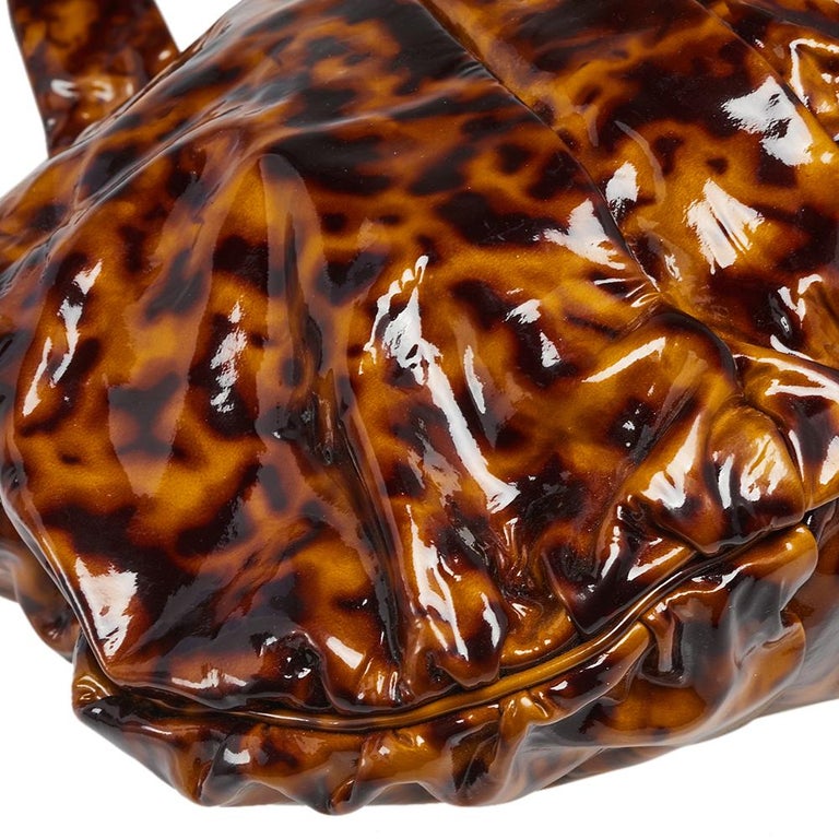 Gucci Brown Animal Print Patent Leather Large Hysteria Tote at 1stDibs