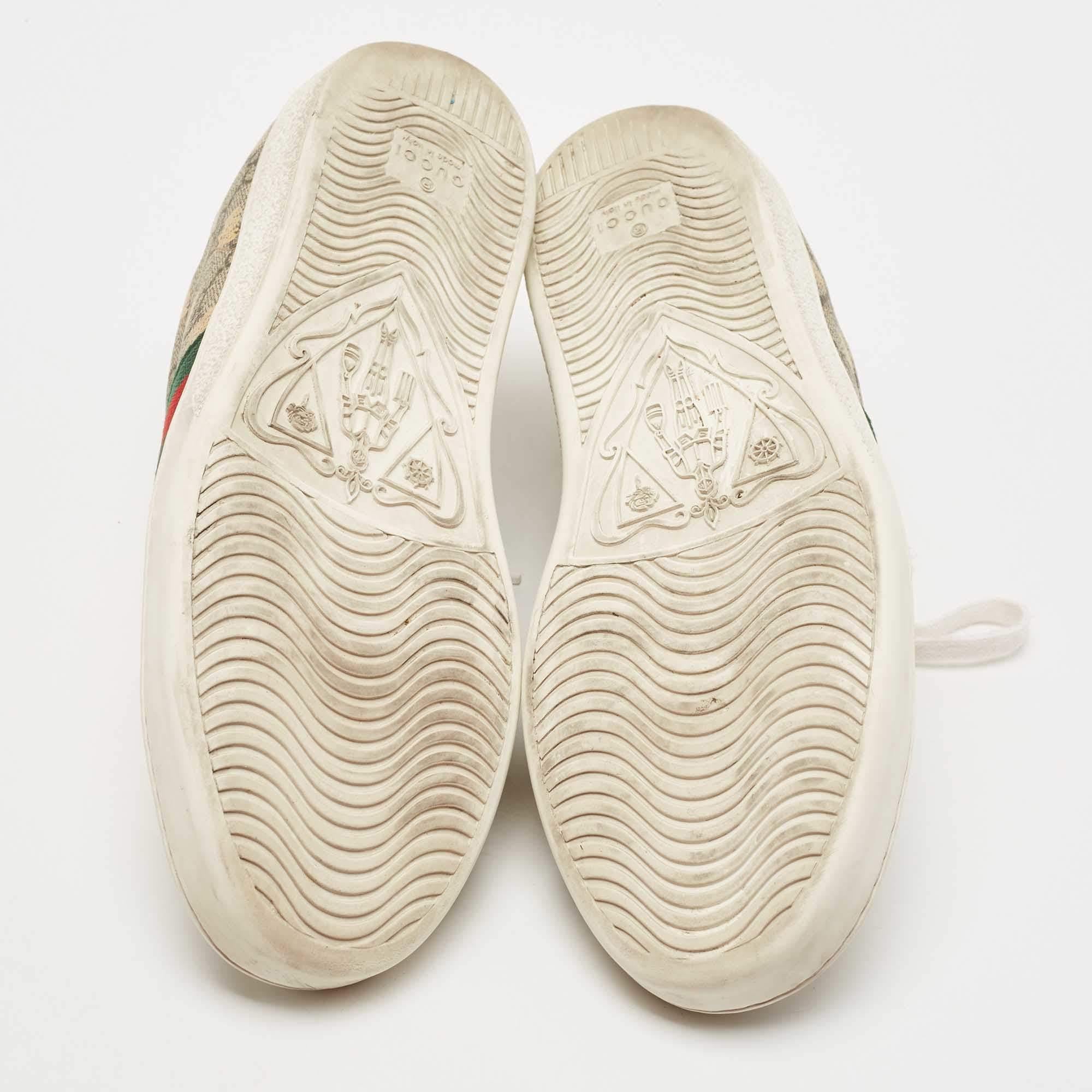 Gucci Brown/Beige GG Supreme Canvas Bee Print Ace Sneakers Size 38 For ...