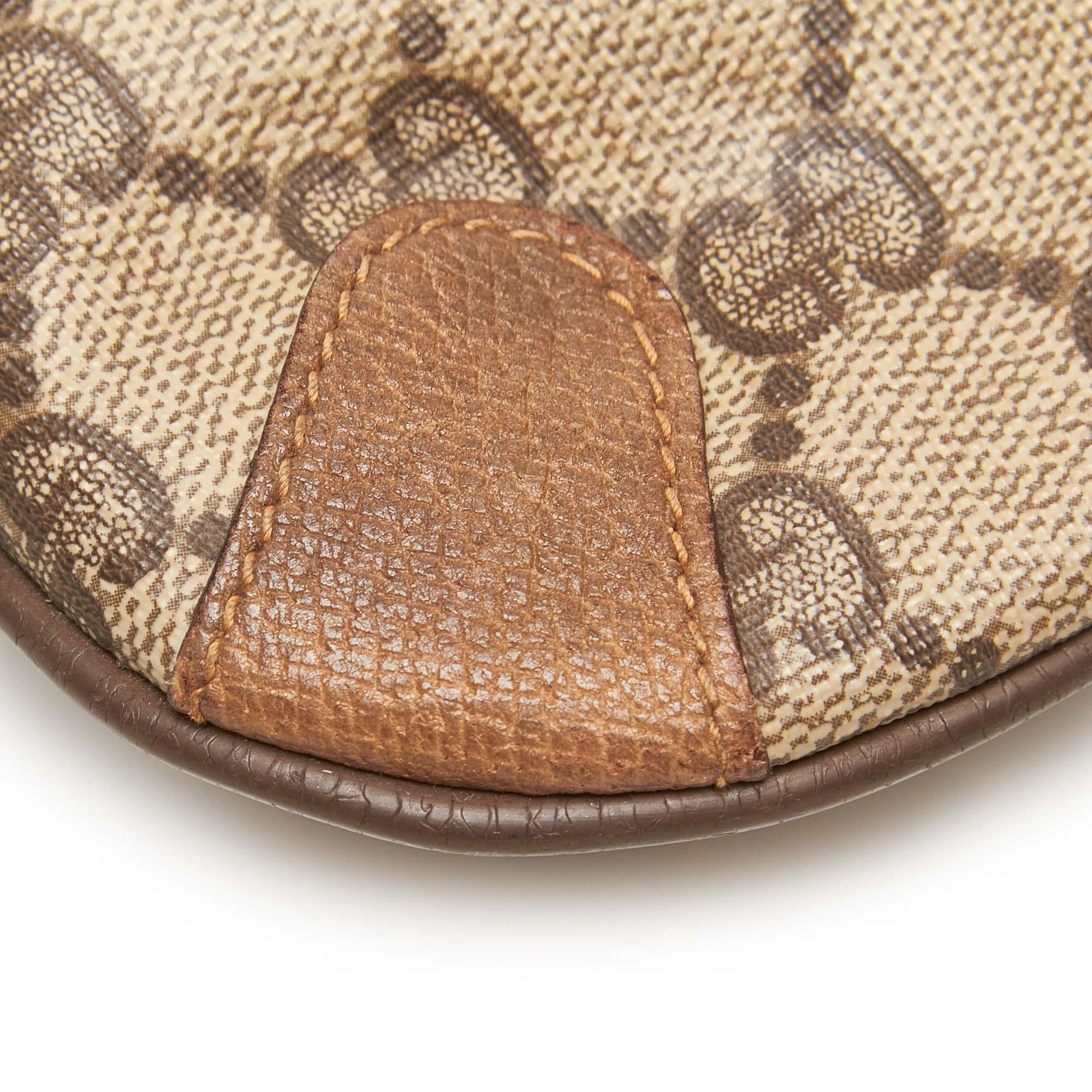 Gucci Brown Beige PVC Plastic GG Clutch Bag Italy For Sale at 1stDibs