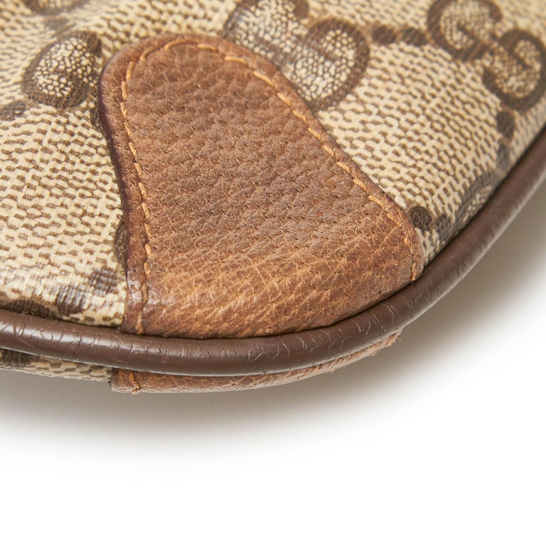 Gucci Brown Beige PVC Plastic GG Clutch Bag Italy For Sale at 1stDibs
