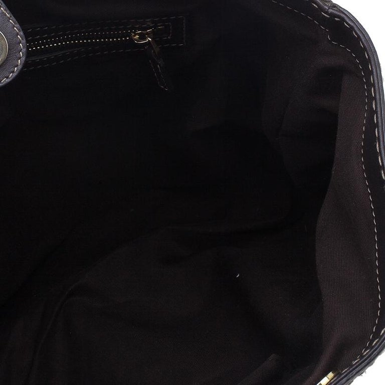 Gucci Brown Coated Canvas Monogram Crytal Mix Tote For Sale at 1stDibs