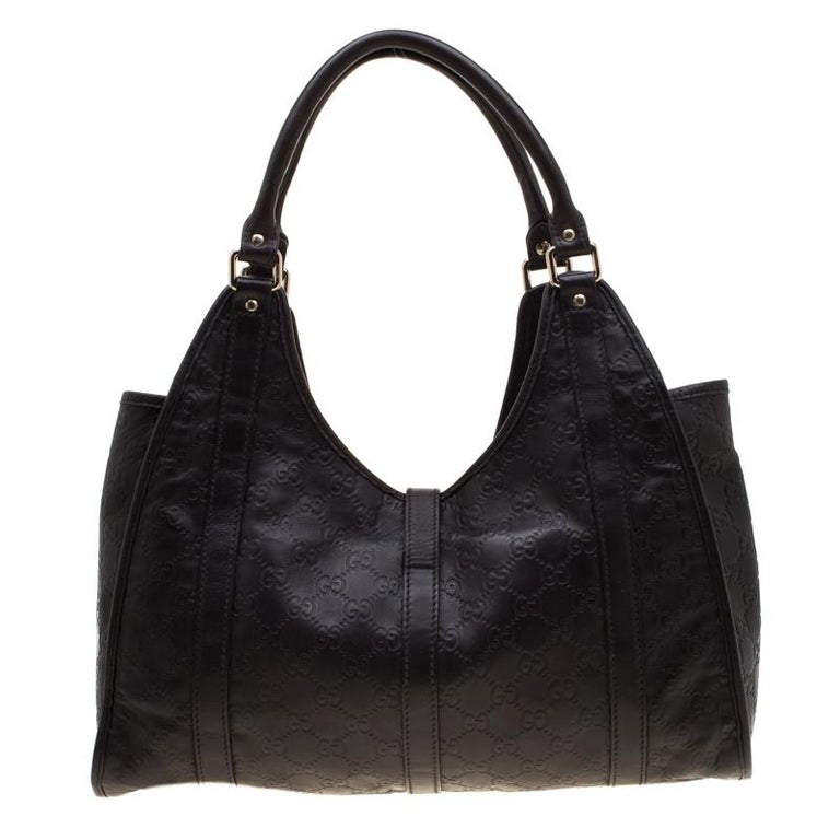 Gucci Brown Guccissima Leather Bardot Joy Shoulder Bag For Sale at 1stDibs