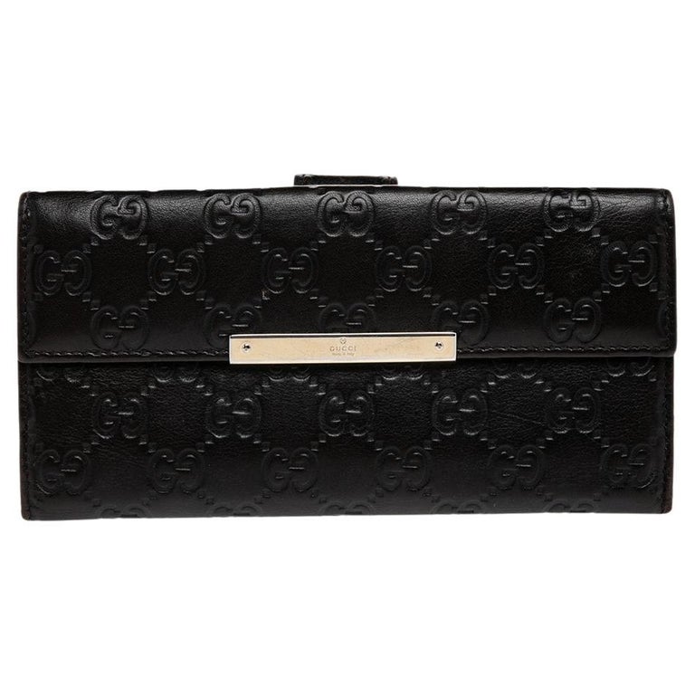 Gucci Brown Guccissima Leather Bifold Continental Wallet at 1stDibs