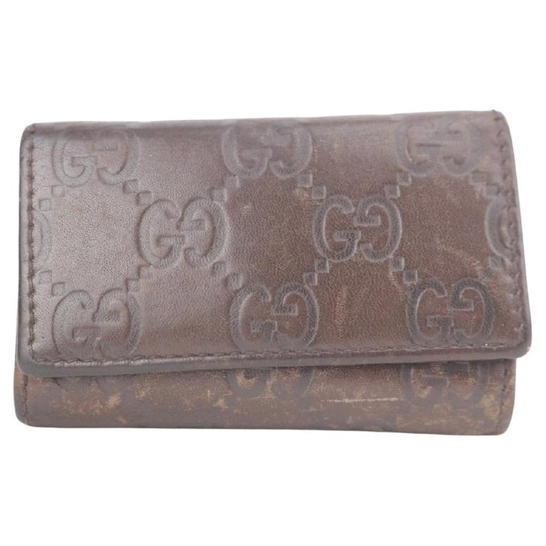 Gucci Brown Guccissima Leather Key Holder Case Pouch 1gk1129 Wallet For ...
