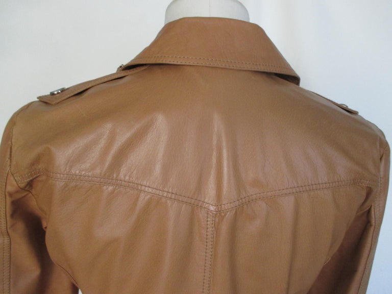 Gucci Brown Leather Jacket For Sale at 1stDibs