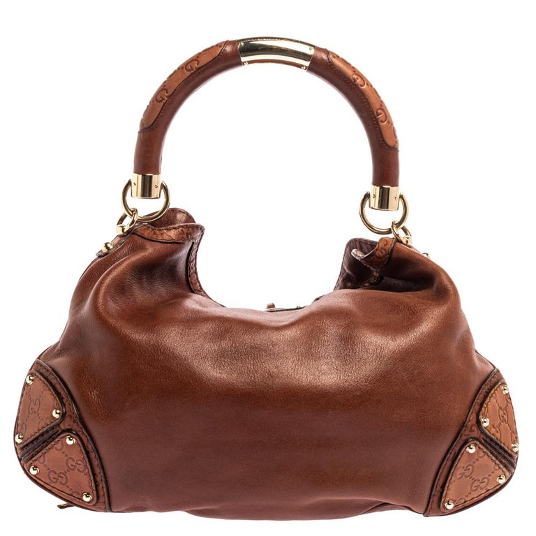 Gucci Brown Leather Medium Babouska Indy Hobo at 1stDibs