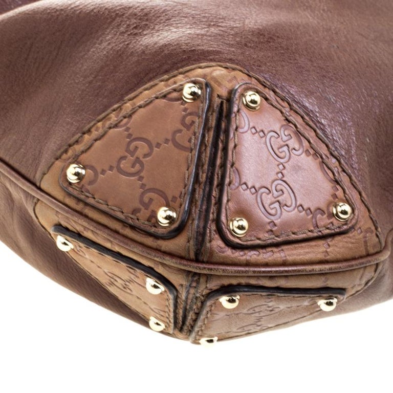 Gucci Brown Leather Medium Babouska Indy Top Handle Bag For Sale at 1stDibs
