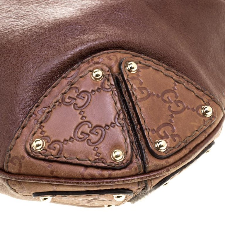 Gucci Brown Leather Medium Babouska Indy Top Handle Bag For Sale at 1stDibs