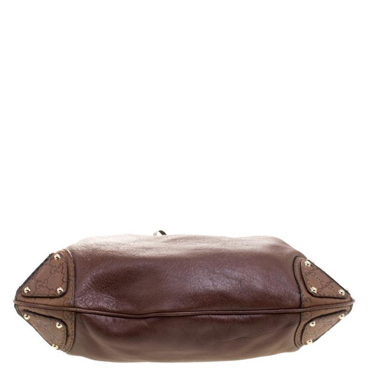Gucci Brown Leather Medium Babouska Indy Top Handle Bag For Sale at 1stDibs
