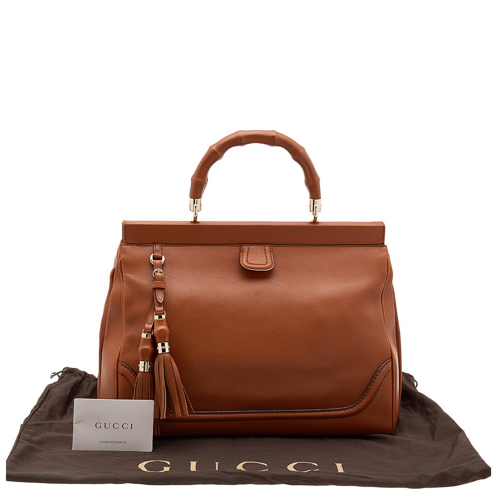 Gucci Brown Leather Medium Bold Bamboo Top Handle Bag at 1stDibs ...