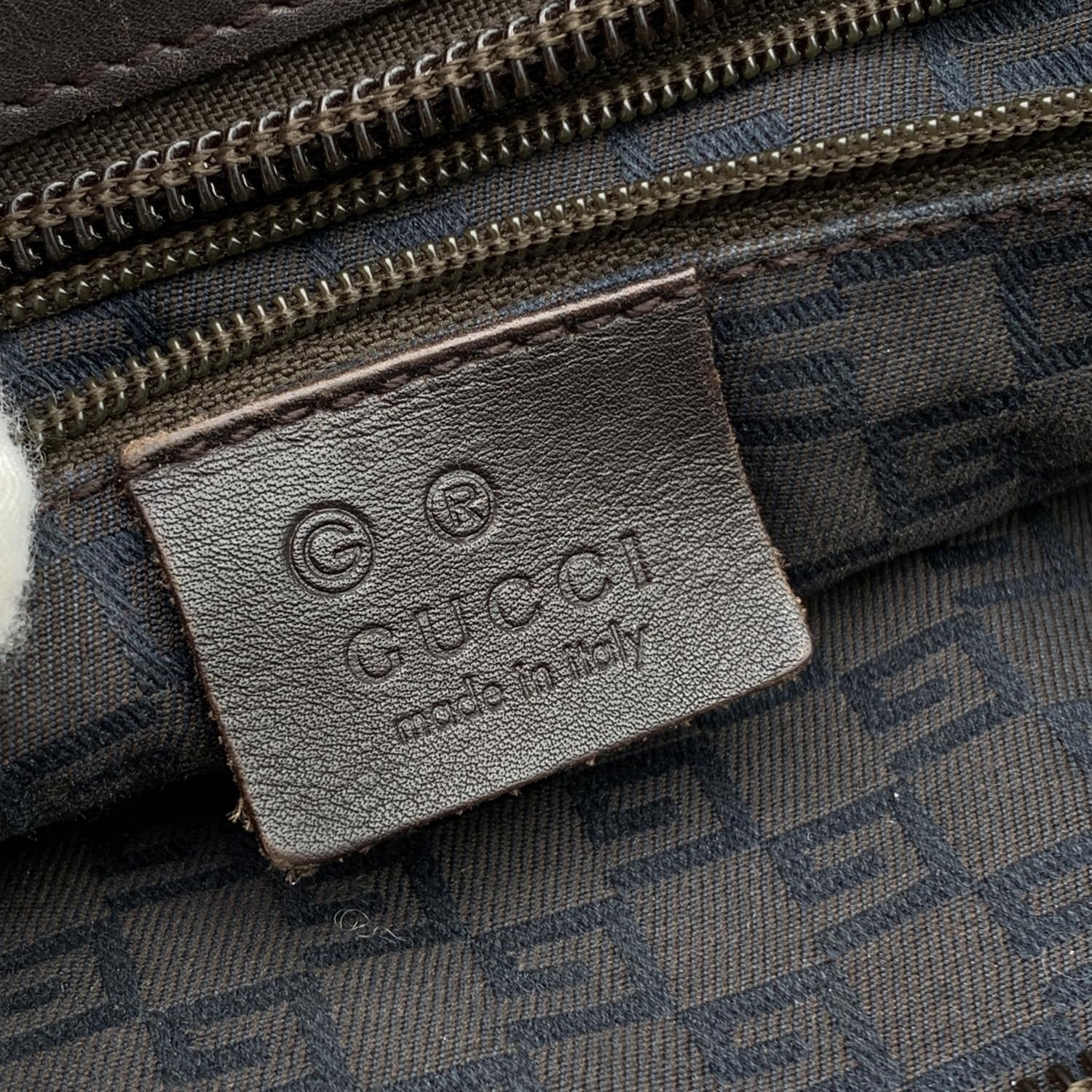 Gucci Brown Monogram Canvas Tote Bag Handbag For Sale at 1stDibs