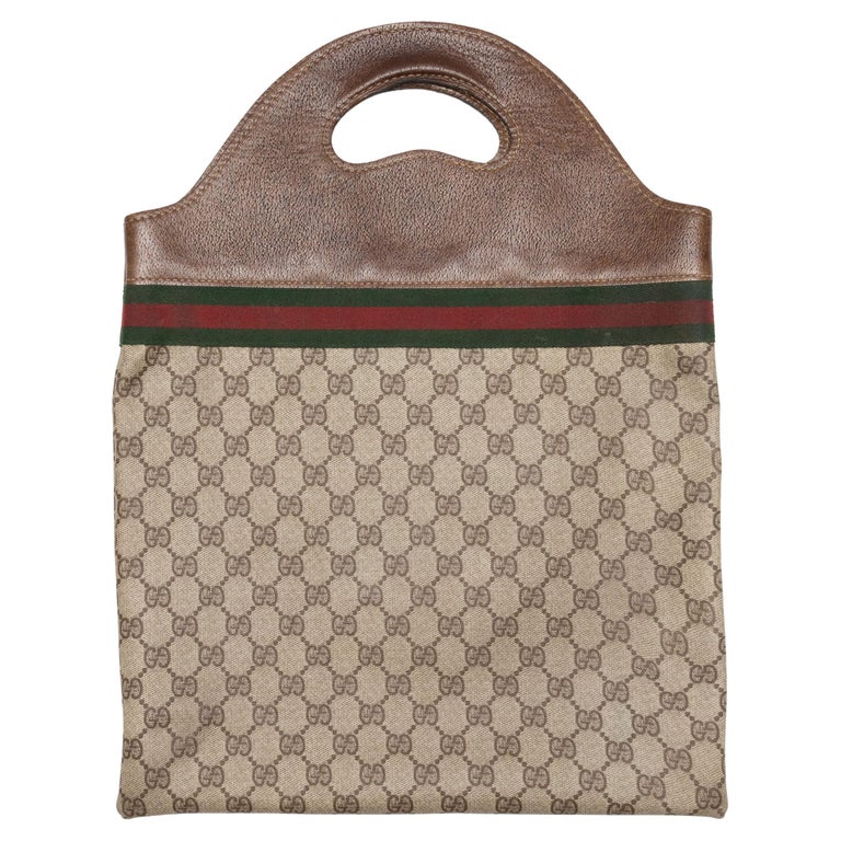 Gucci Brown Monogram Shopper Tote For Sale at 1stDibs