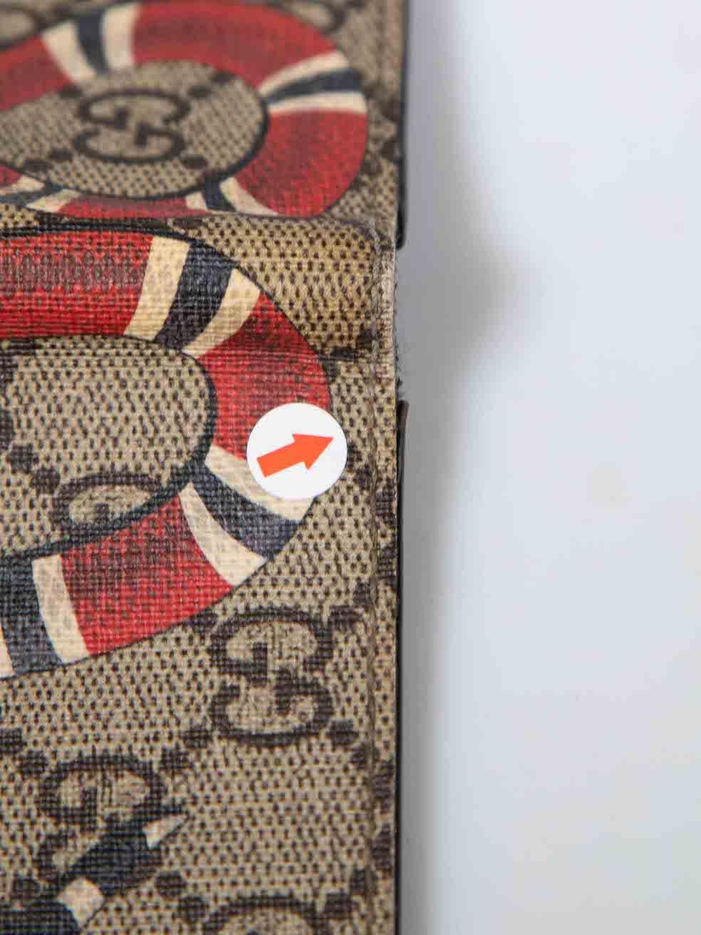 Gucci Brown Snake Print Supreme GG Billfold Wallet For Sale at 1stDibs