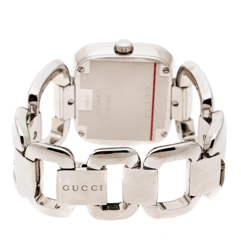 Gucci Brown Stainless Steel G 126.4 Women's Wristwatch 32 mm For Sale ...