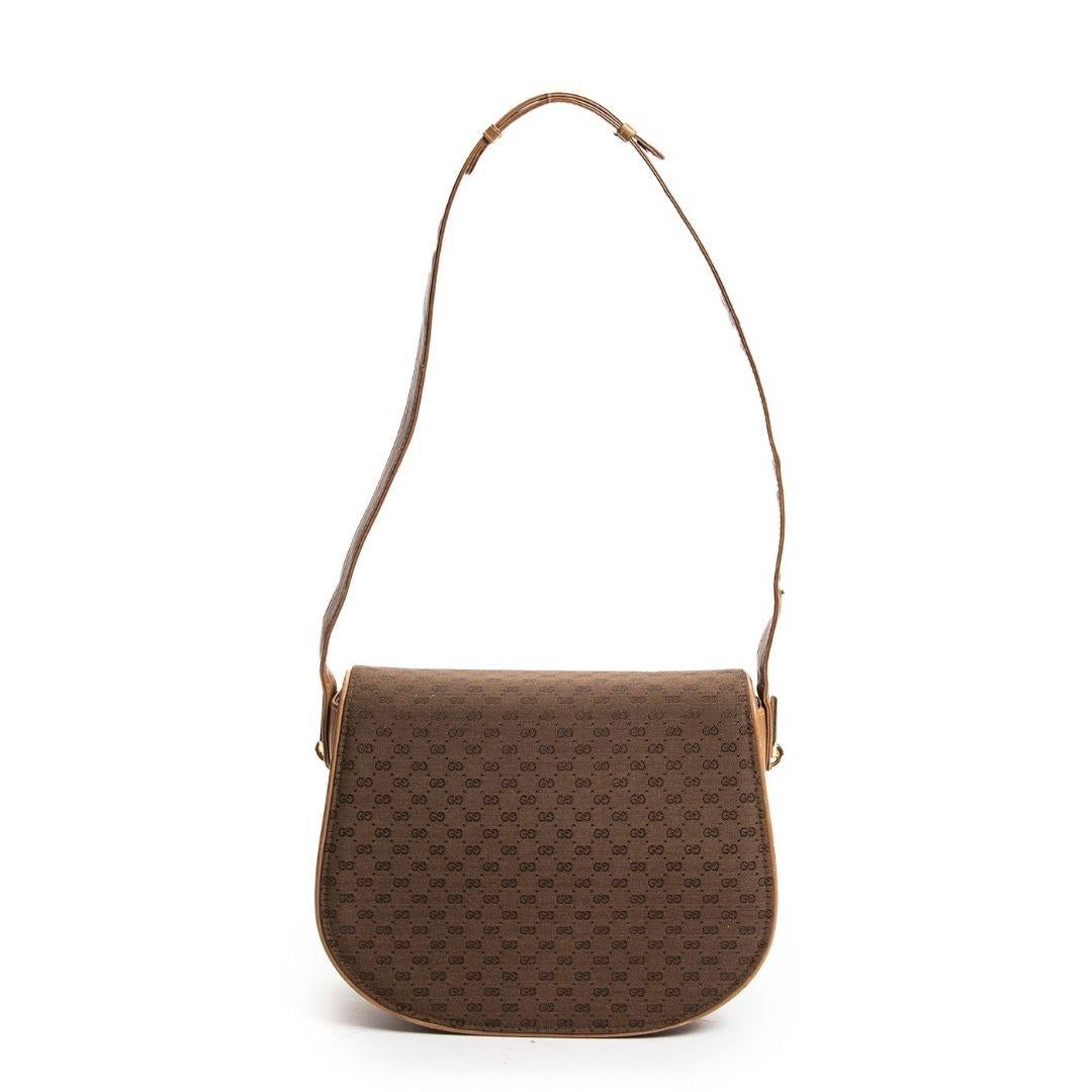 Gucci Brown/Tan Vintage GG Bag For Sale at 1stDibs