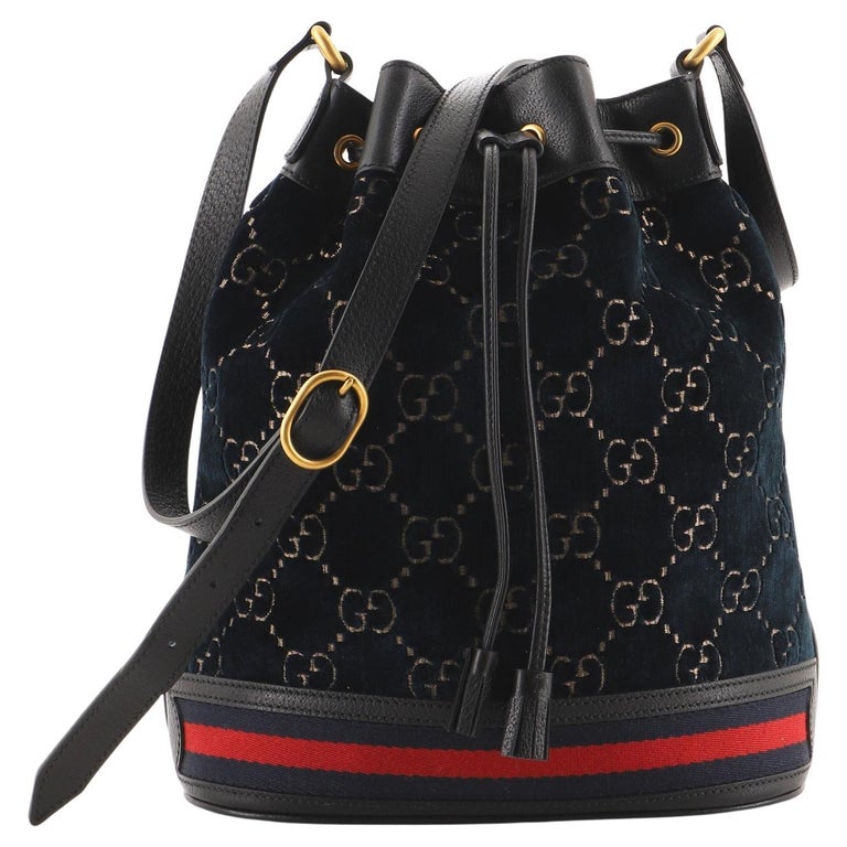 Gucci Bucket Bag GG Velvet Medium For Sale at 1stDibs
