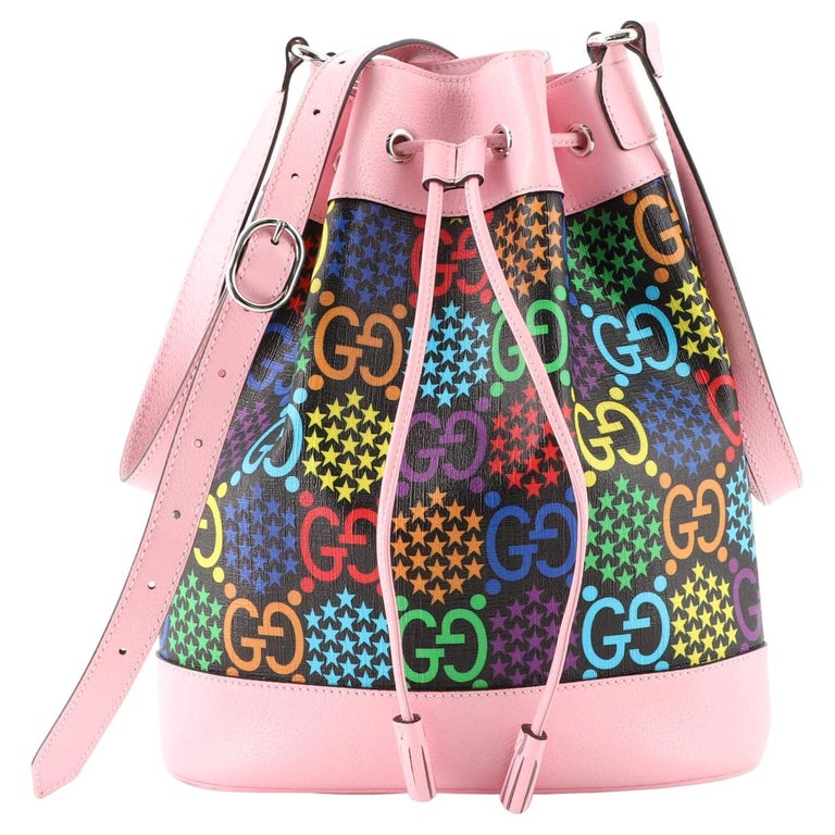 Gucci Bucket Bag Psychedelic Print GG Coated Canvas Medium at 1stDibs