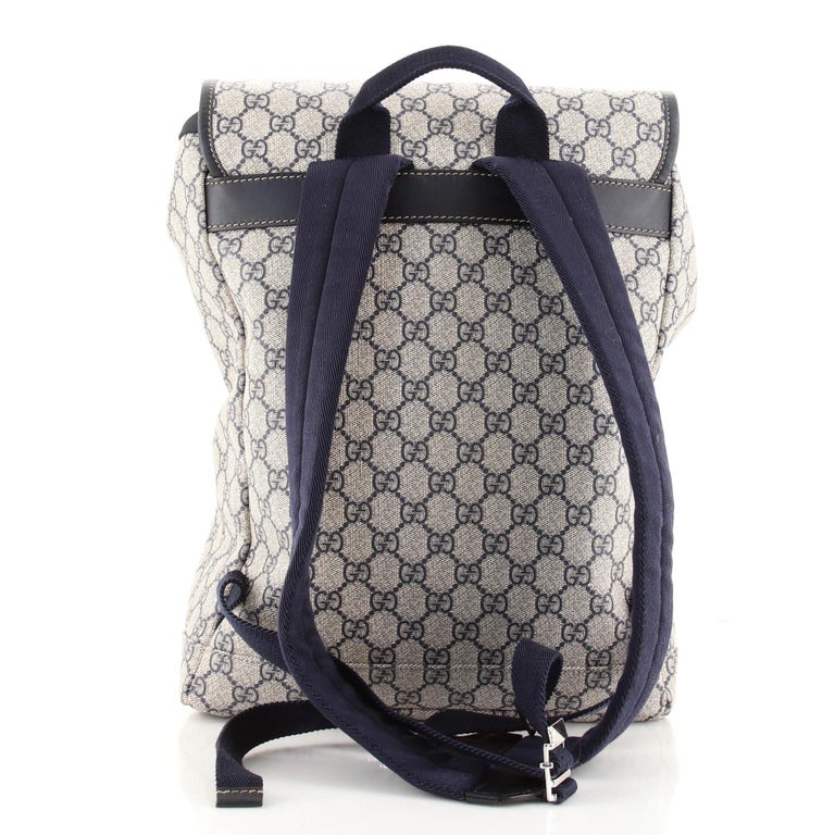 Gucci Buckle Backpack GG Coated Canvas Medium at 1stDibs