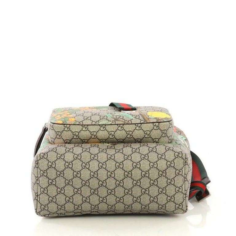 Gucci Buckle Backpack Tian Print GG Coated Canvas Medium at 1stDibs