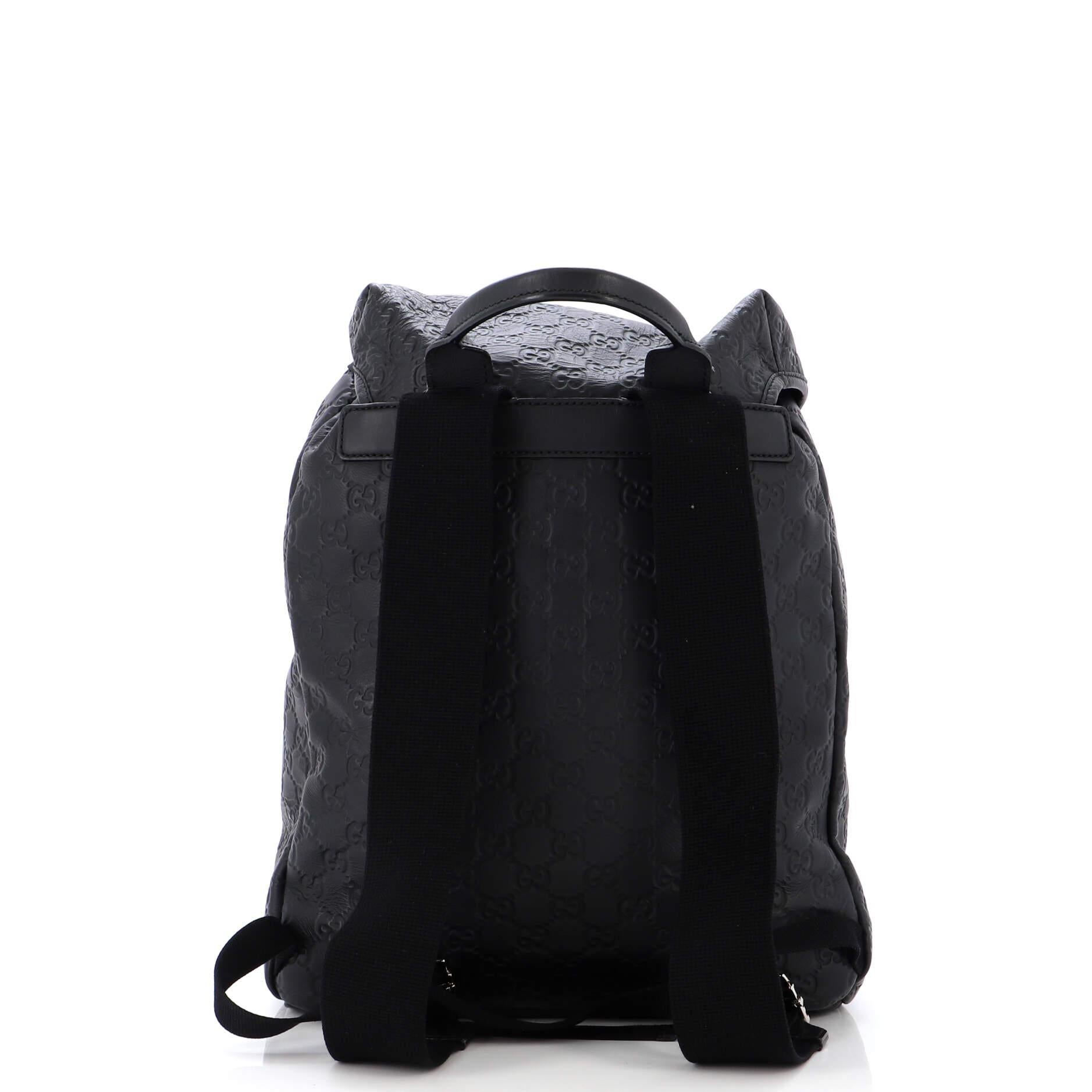 Gucci Buckle Flap Backpack Guccissima Rubber Medium For Sale at 1stDibs