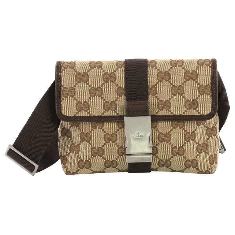 Gucci Buckle Waist Bag GG Canvas Small at 1stDibs